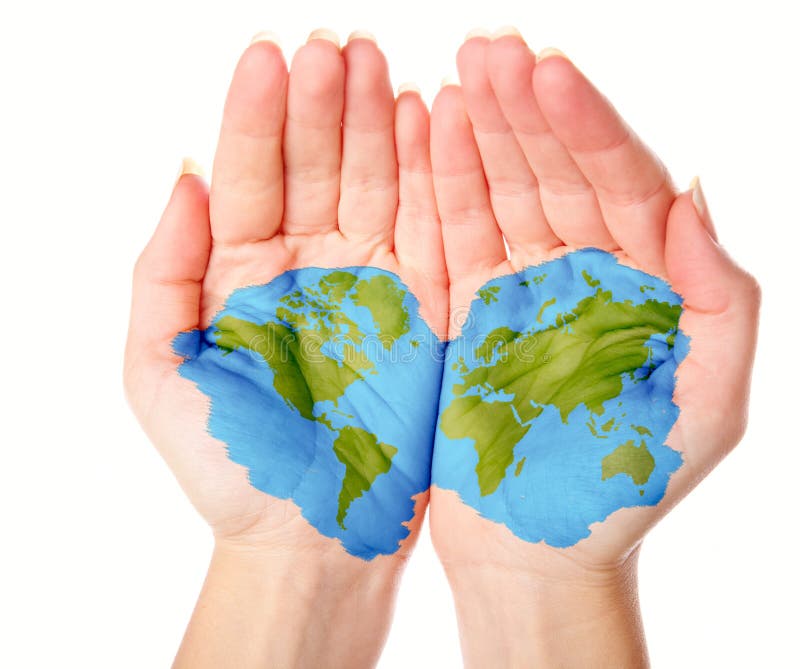 Map of World Painted on Hands Stock Image - Image of hand, earth: 11132449