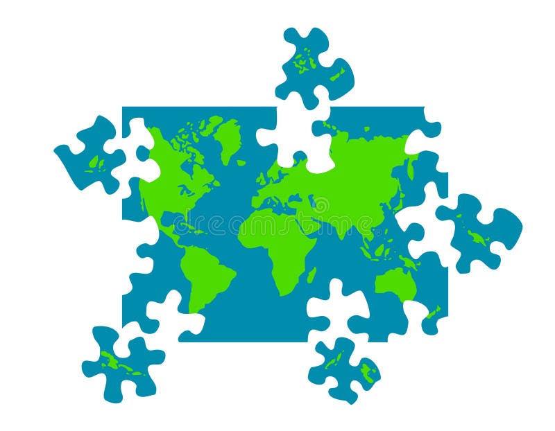 Map of World Puzzle Pieces stock illustration. Illustration of graphic ...