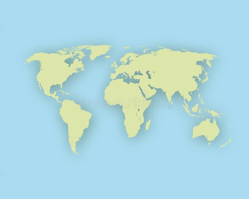 Map of the World with Shadow Stock Vector - Illustration of tourism ...