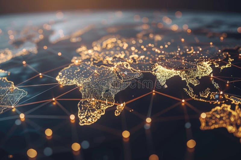 A Map of the World Showing Lines and Dots, Useful for Education or ...