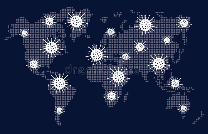 Map of the World and the Spread of the Virus. Flat Vector Illustration ...