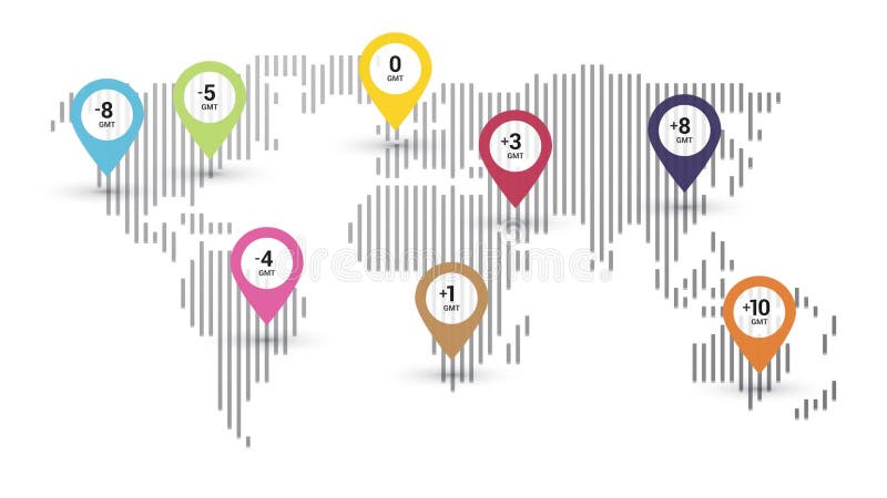 World Time Map and Satellite Circulation Cartoon Animation Stock ...