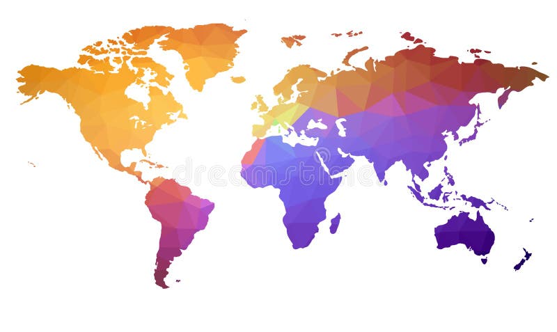 Map of the World in Triangles. Raster 4 Stock Illustration ...