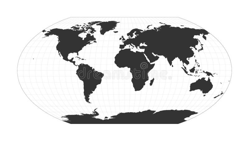 Map of the World. Wagner VI Projection Stock Vector - Illustration of ...