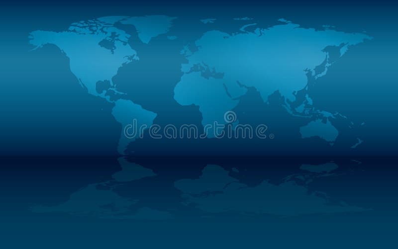 Map of the Vector World on the Wall and Reflection Stock Vector ...