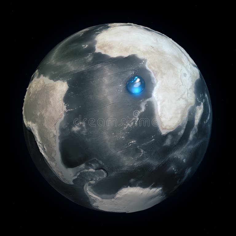 Map of the World without Water. All the Water on Earth in One Place ...