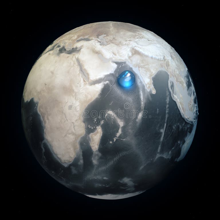 Map of the World without Water. All the Water on Earth in One Place ...