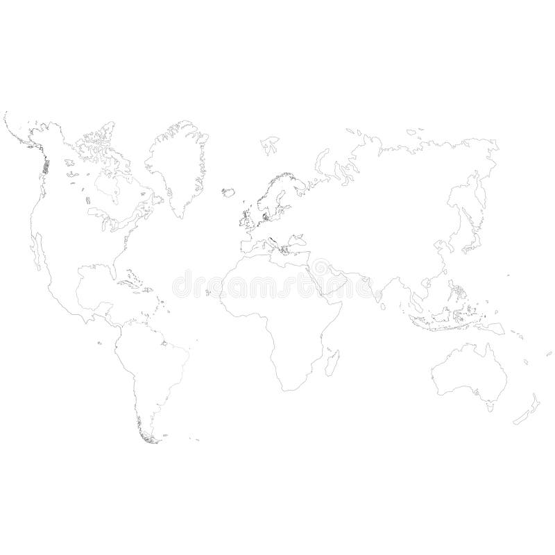 Map of the World on a White Background Stock Vector - Illustration of ...