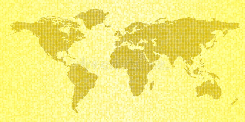 Map of the World, Yellow Abstract Travel Background Stock Vector ...