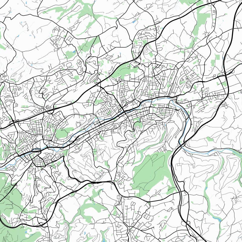 The map of Wuppertal. stock illustration. Illustration of diagram ...