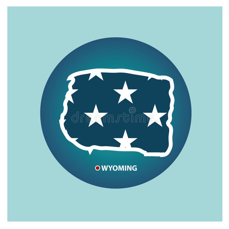 Map of Wyoming State. Vector Illustration Decorative Design Stock ...