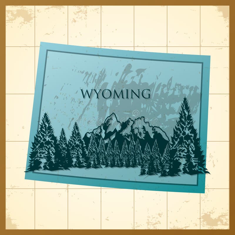 Map of Wyoming State. Vector Illustration Decorative Design Stock ...