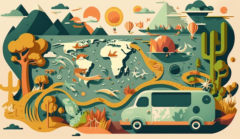 Map Your Adventure a Playful Illustration of Adventure. Generative AI ...