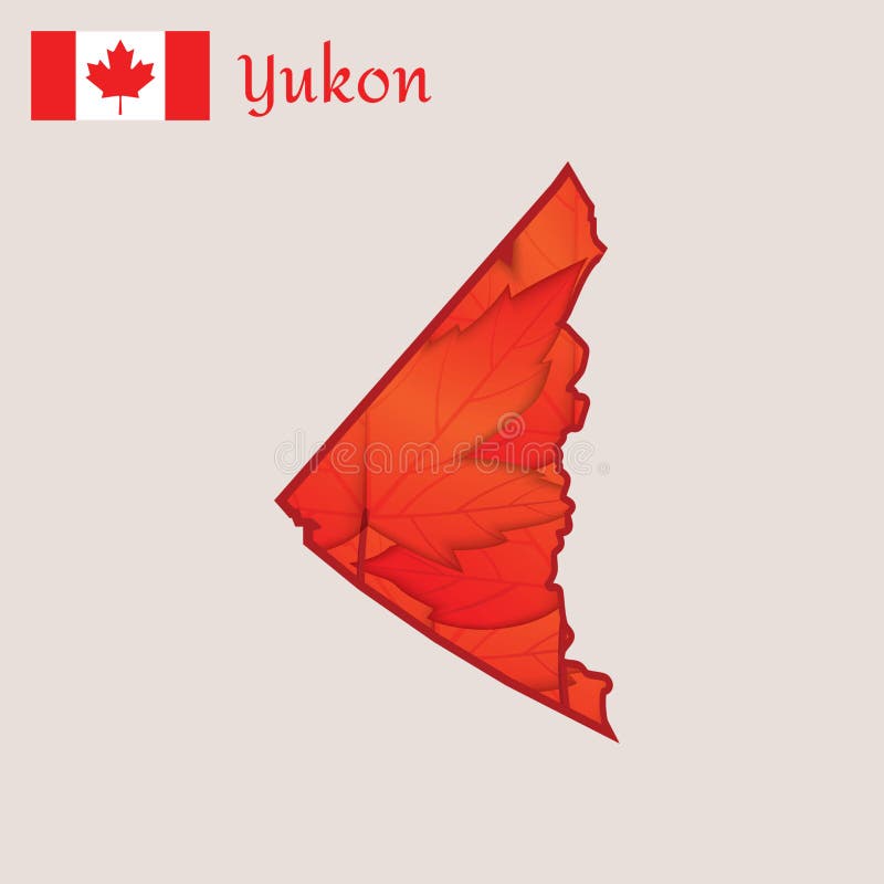 Map of yukon, canada stock vector. Illustration of maple - 182672357
