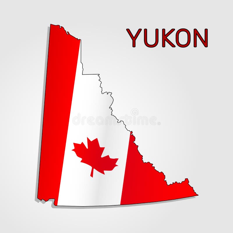 Map of Yukon Combined with Canada Flag. Stock Vector - Illustration of ...