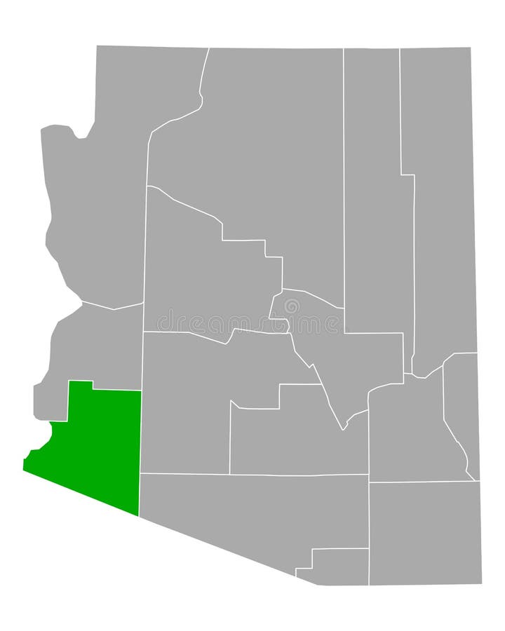 Map of Yuma in Arizona stock vector. Illustration of vector - 184327382