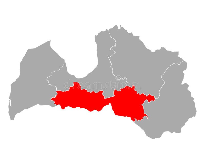 Map of Zemgale in Latvia 向量例证. 插画 包括有 映射, 灰色, 地点, 等高 - 168141265