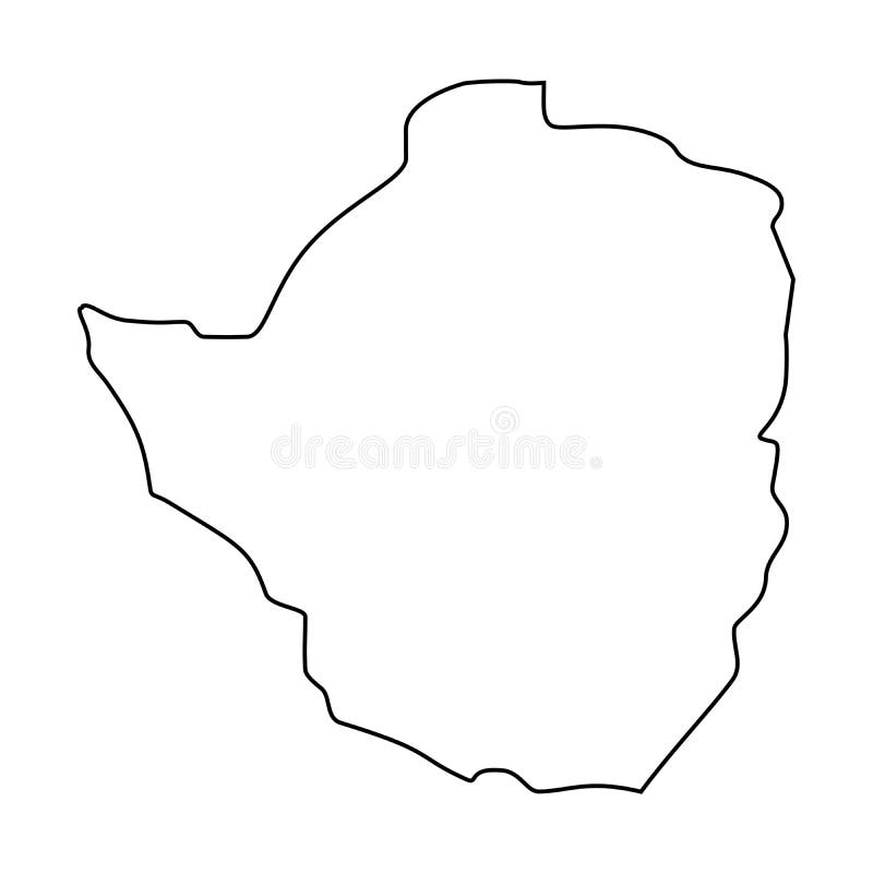 Map of Zimbabwe - outline stock illustration. Illustration of flat ...