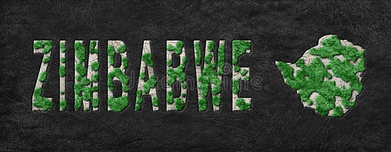 Map of Zimbabwe Reforestation Green Agenda Stock Illustration ...