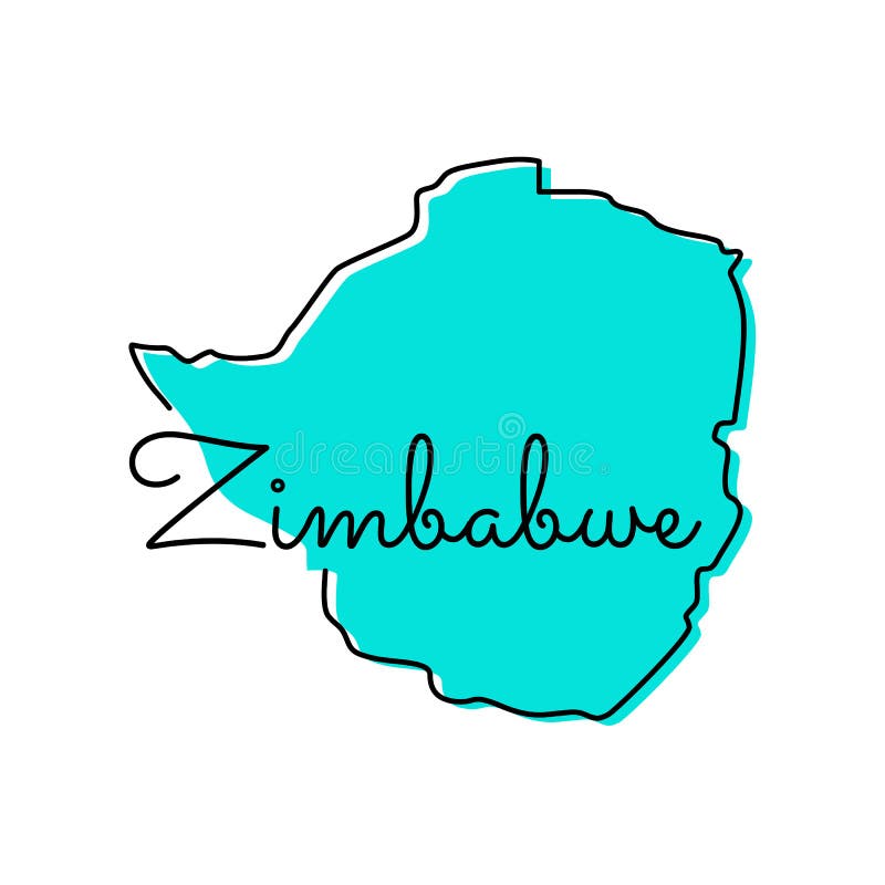 Zimbabwe Vector Map Isolated on White Background. High-Detailed Black ...