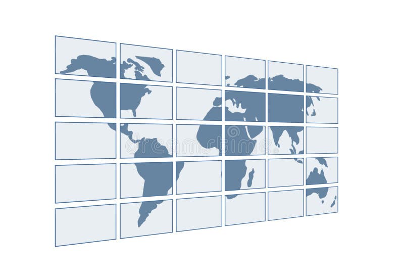 Mapa 3d Do Mundo Em Telas Transparentes Ilustração Stock - Ilustração ...