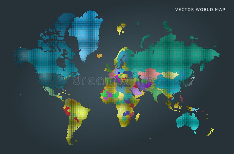 Mapa Abstracto Del Mundo Con Los Países Ilustración del Vector ...