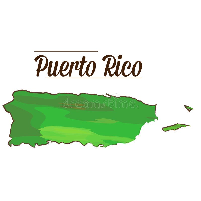 Mapa Aislado De Puerto Rico Ilustración Del Vector Ilustración De ...