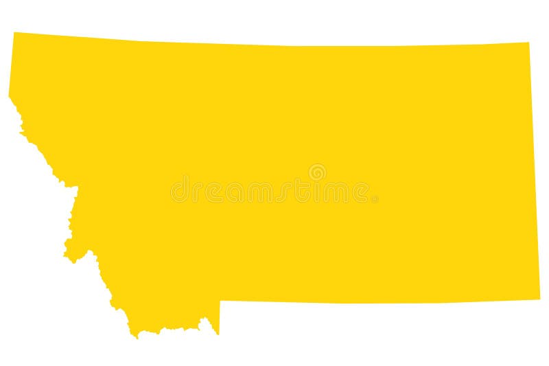 Mapa Amarillo Montana Sobre Fondo Blanco Stock de ilustración ...