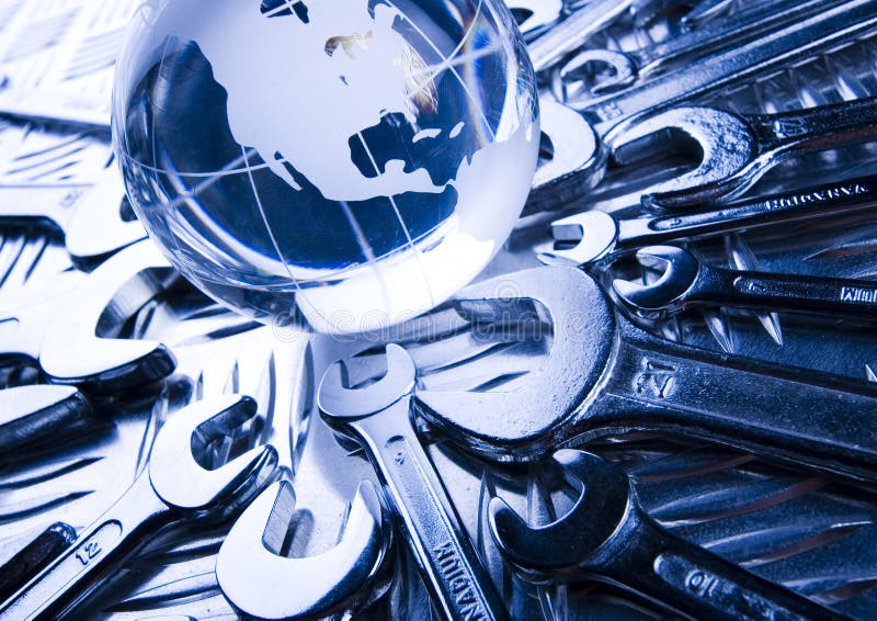 Mapa & Chaves Inglesas De Mundo Foto de Stock - Imagem de brilhante ...