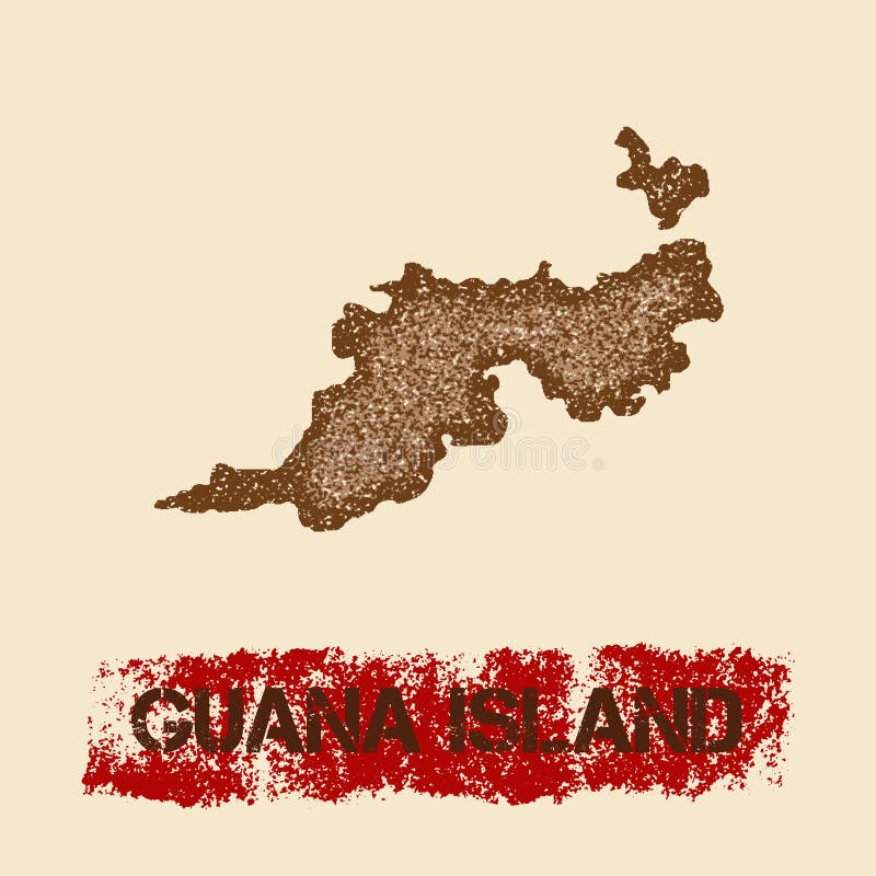 Esquema Del Mapa De La Isla De Guana El Vintage Descubre Ilustración ...