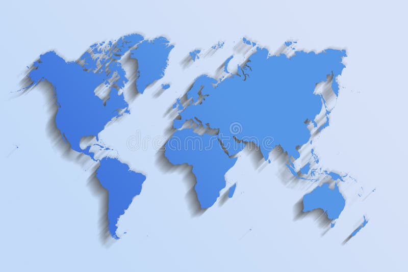 Mapa Azul Del Mundo Sobre Fondo Azul Stock de ilustración - Ilustración ...
