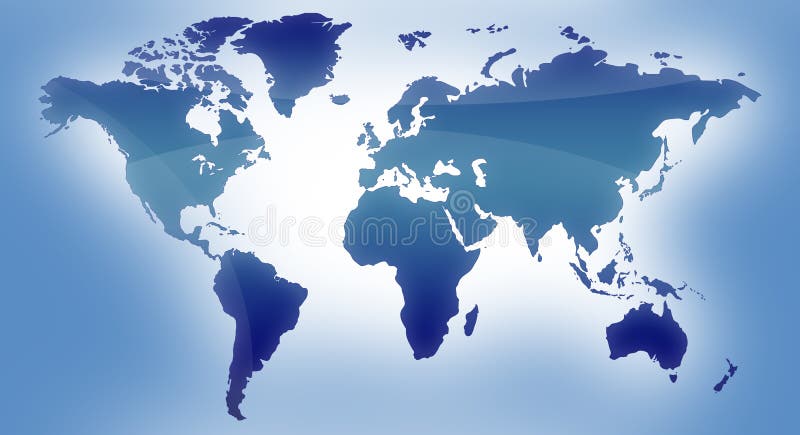 Mapa azul do mundo ilustração stock. Ilustração de conceito - 2263431