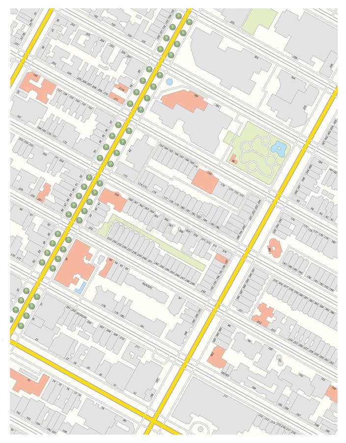 Mapa Catastral De Una Ciudad Ficticia Ilustración del Vector ...