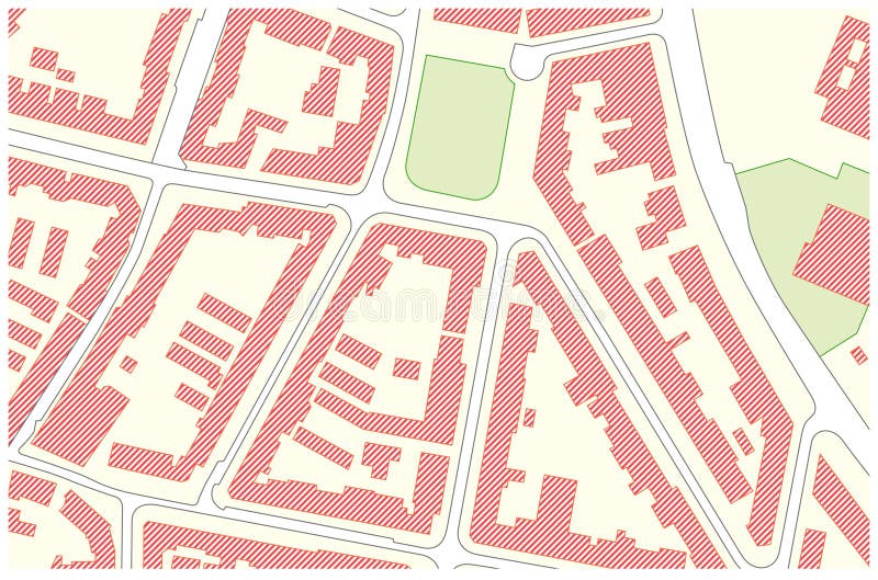 Mapa Catastral Vectorial Imaginario Con Edificios Y Calles Ilustración ...