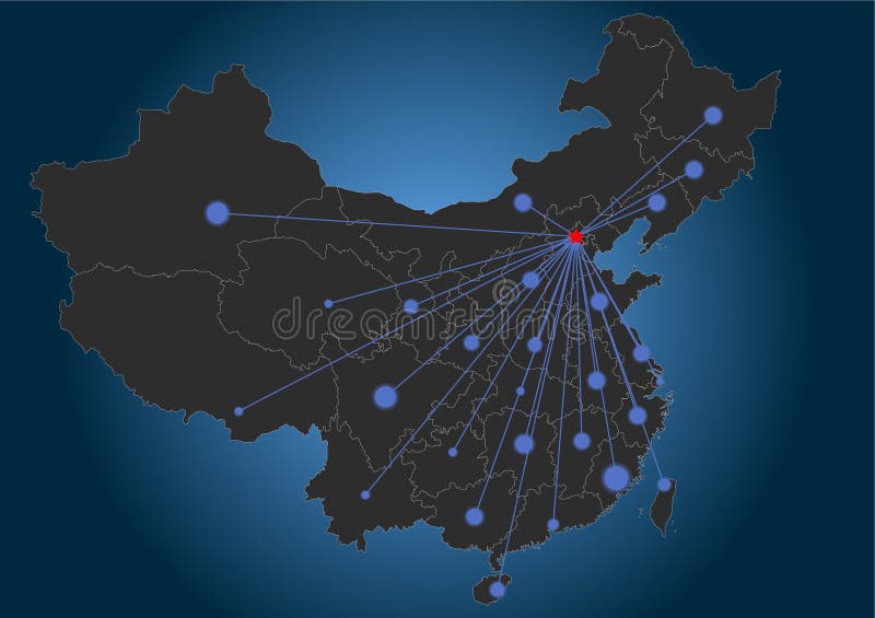 Pequim - Capital De China - Ilustração Do Mapa - Você Está Aqui Sinal ...