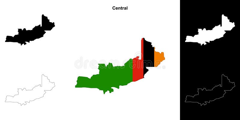 Mapa central de esquema ilustración del vector. Ilustración de forma ...