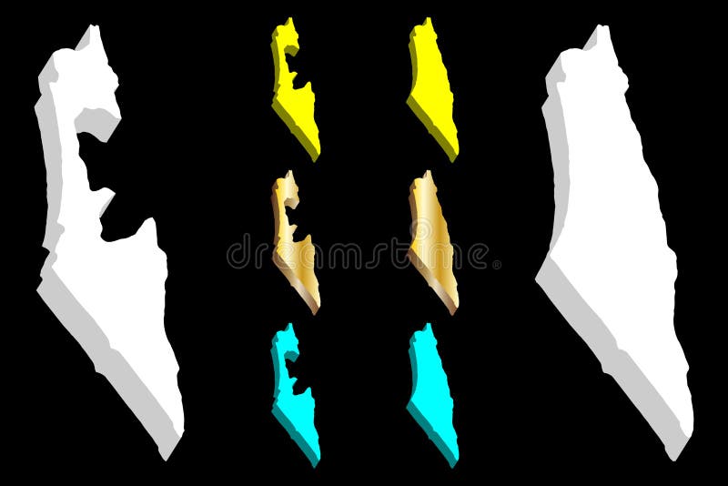 Mapa 3D de Israel ilustración del vector. Ilustración de frontera ...