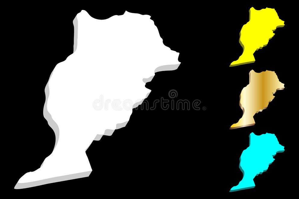 Mapa 3D de Marruecos ilustración del vector. Ilustración de pista ...
