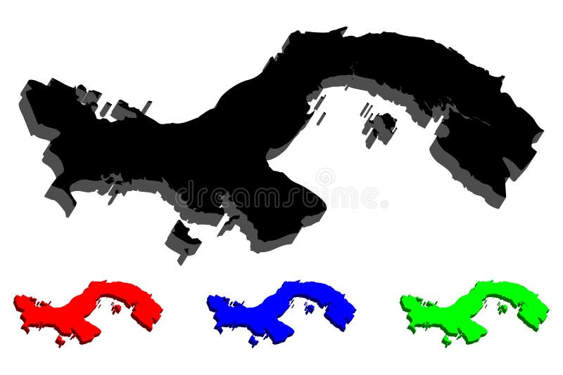 Mapa 3D de Panamá ilustração do vetor. Ilustração de mapa - 121209100