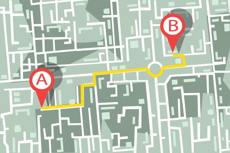 Mapa da área com uma rota ilustração do vetor. Ilustração de tecla ...