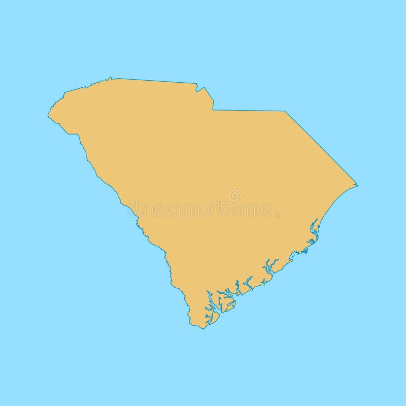 Mapa da carolina do sul ilustração do vetor. Ilustração de mapa - 205837578