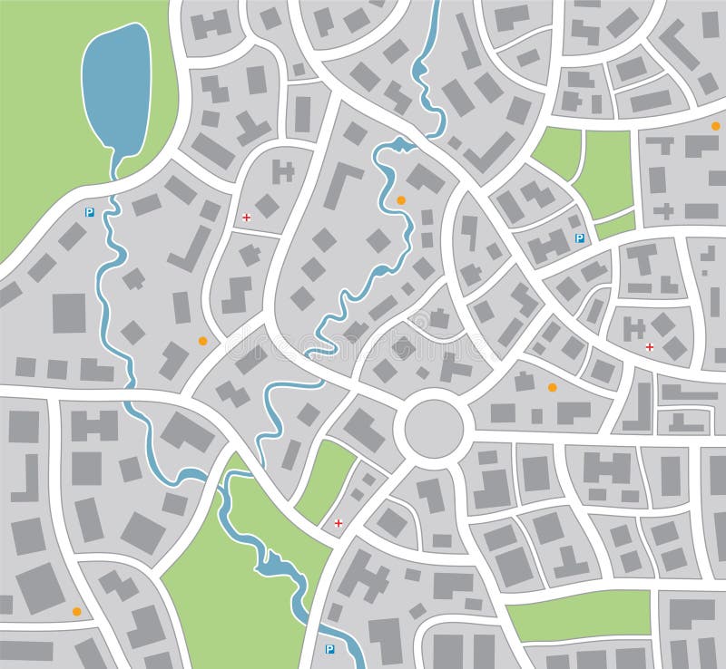 Mapa da cidade ilustração do vetor. Ilustração de mapa - 17258699