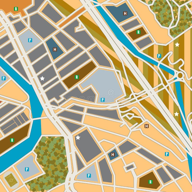 Mapa da cidade ilustração do vetor. Ilustração de desenho - 21632075