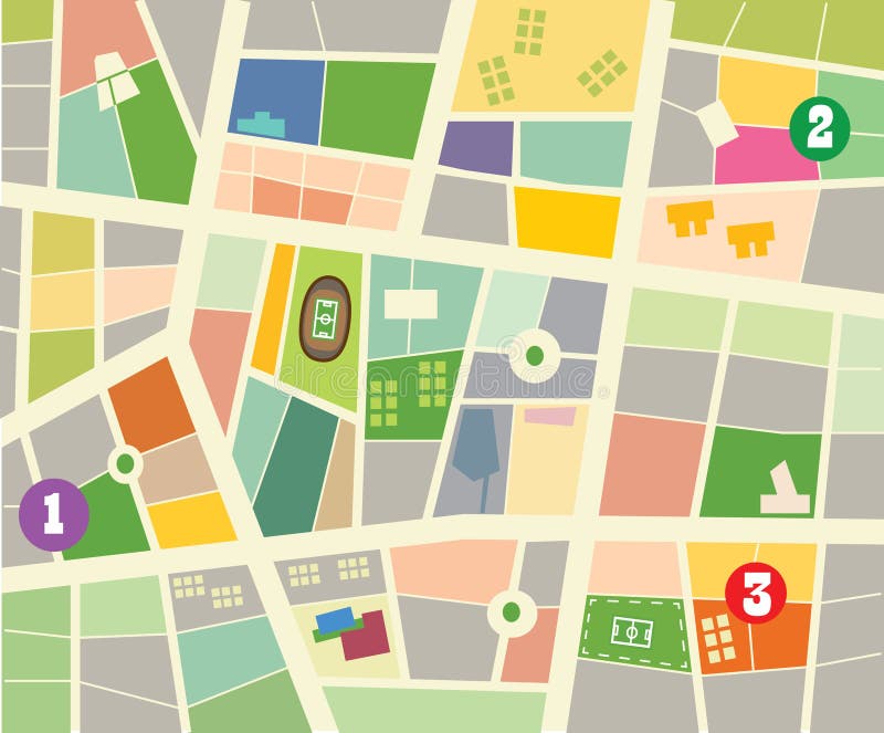 Mapa da cidade ilustração do vetor. Ilustração de casa - 28671812