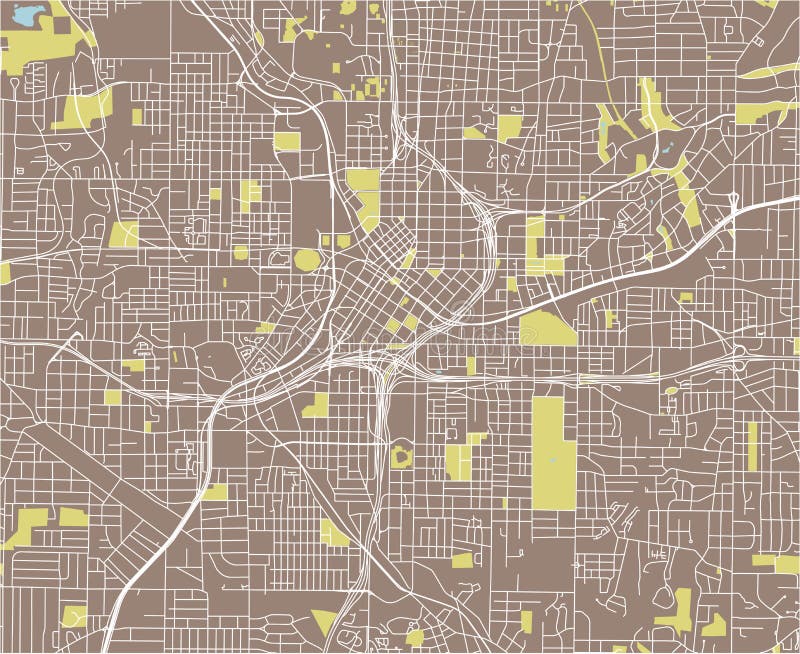 Mapa Da Cidade De Atlanta, EUA Ilustração do Vetor - Ilustração de ...