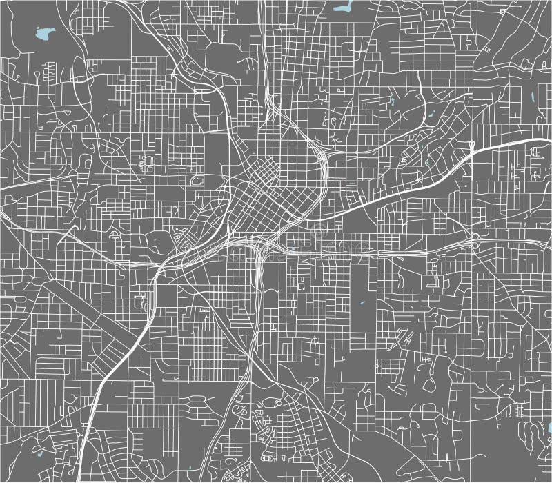 Mapa Da Cidade De Atlanta, EUA Ilustração Stock - Ilustração de ...