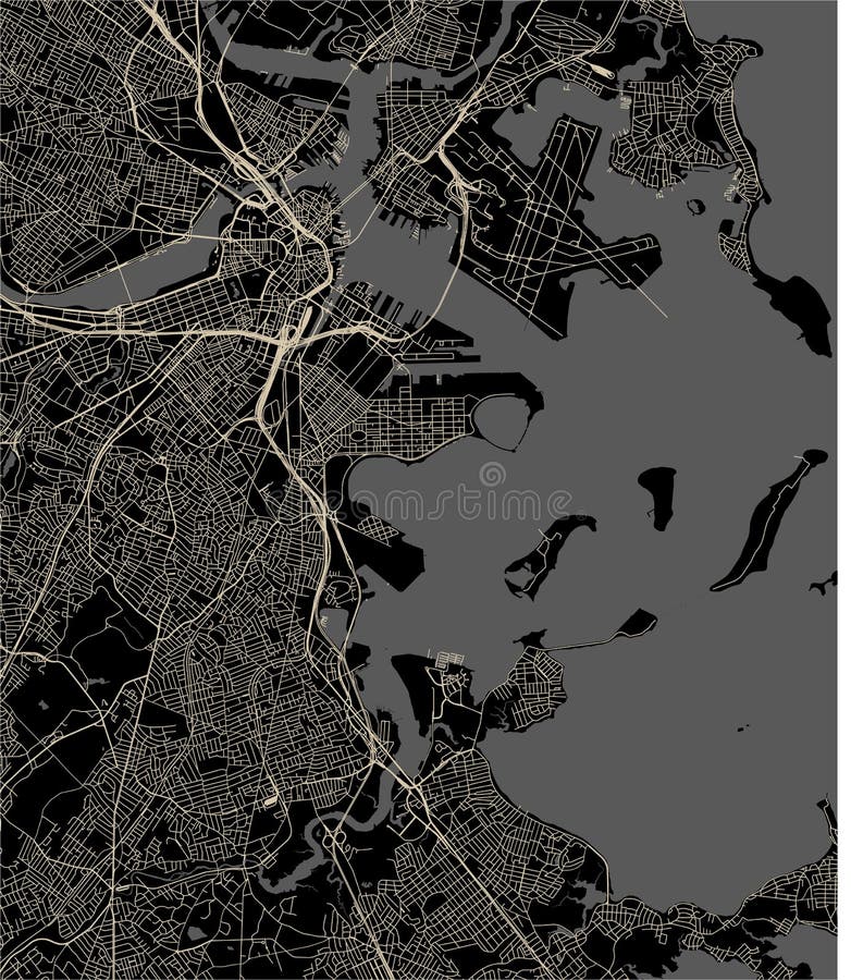 Mapa Da Cidade De Boston, EUA Ilustração do Vetor - Ilustração de ...