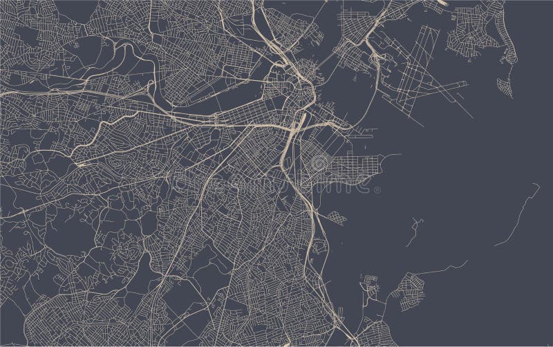 Mapa Da Cidade De Boston, EUA Ilustração Stock - Ilustração de boston ...