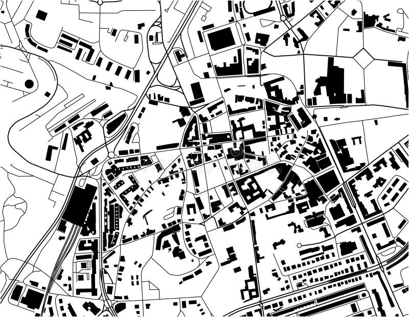 Mapa Da Cidade De Braga Portugal Ilustração do Vetor - Ilustração de ...