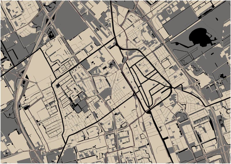 Mapa Da Cidade De Delft, Países Baixos Ilustração do Vetor - Ilustração ...